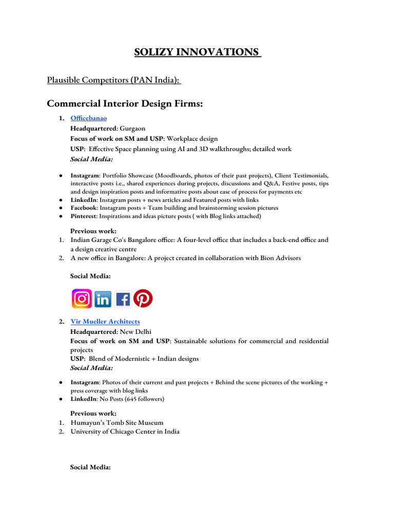 Competitors SM Analysis - Solizy (Design and Built) | PDF | Social Media | Popular Culture ...
