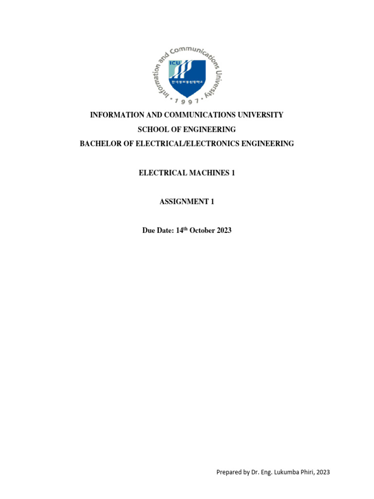 820.2023 Assignment | PDF | Electric Motor | Electric Generator