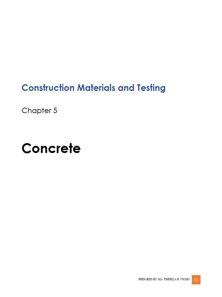 CMT Chapter5 Concrete | Download Free PDF | Concrete | Cement