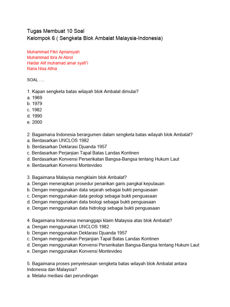 10 Soal PKN - Sengketa Batas Wilayat Blok Ambalat Antara Indonesia Dan ... 10 Soal PKN - Sengketa Batas Wilayat Blok Ambalat Antara Indonesia Dan ...