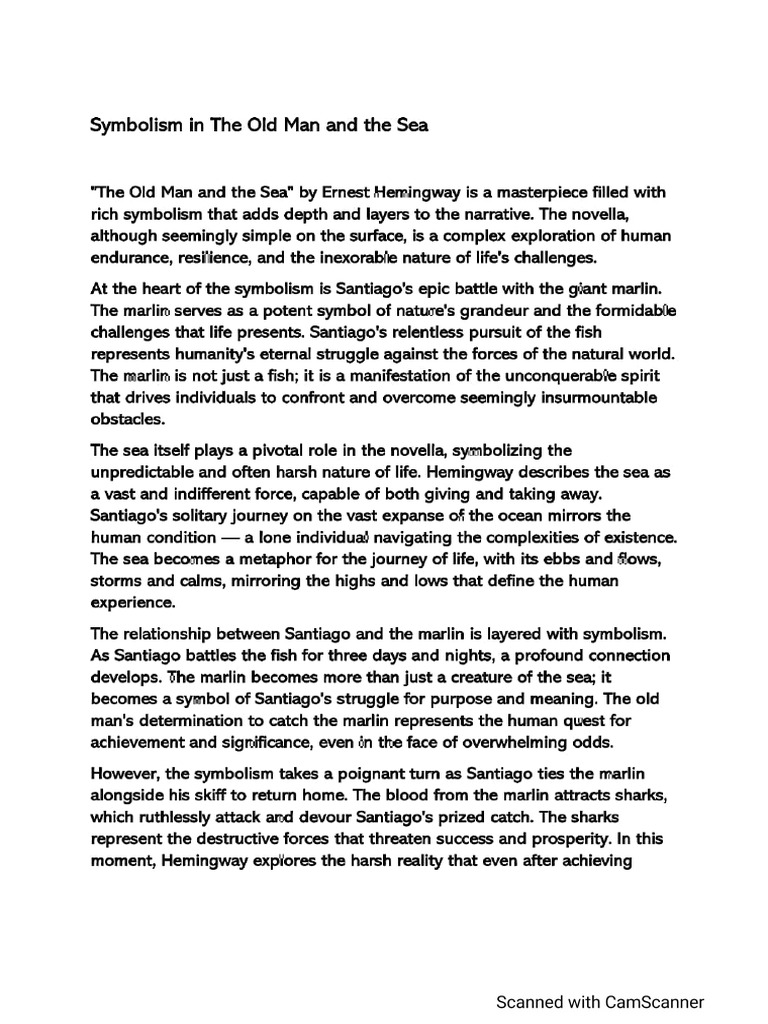 Symbolism in Old Man and The Sea | PDF