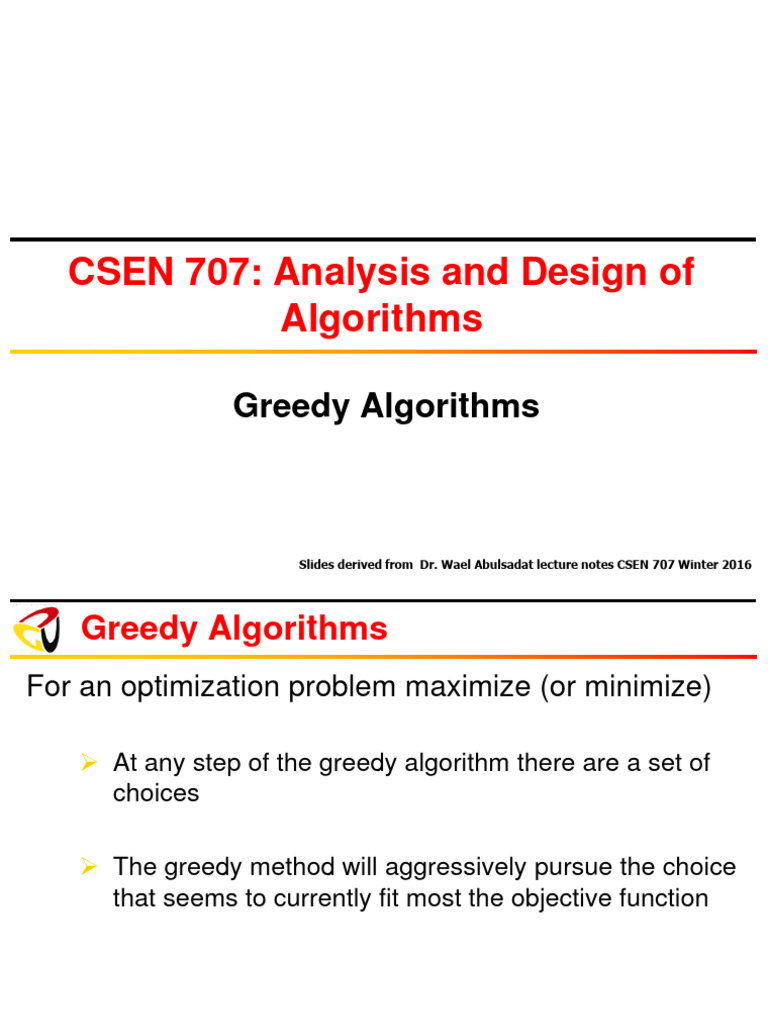 Greedy Algorithms in Optimization Problems | PDF | Mathematical ...