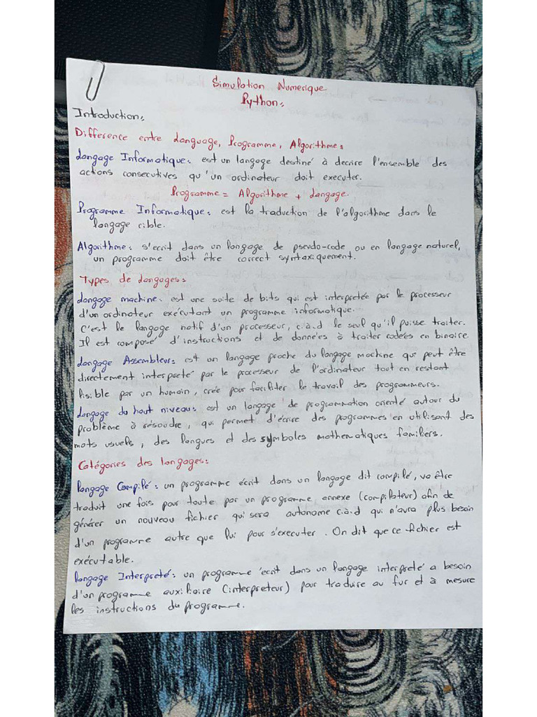 Notes de Cours Python | PDF