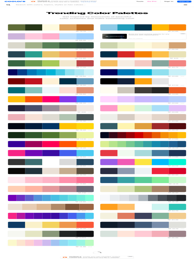 Trending Color Palettes - Coolors | PDF