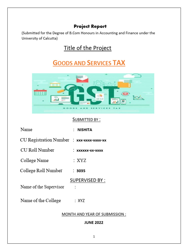 B.Com GST Project Report | PDF | Taxes | Value Added Tax