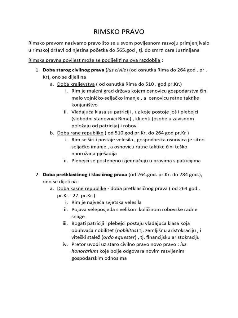 Rimsko Pravo Skripta | PDF