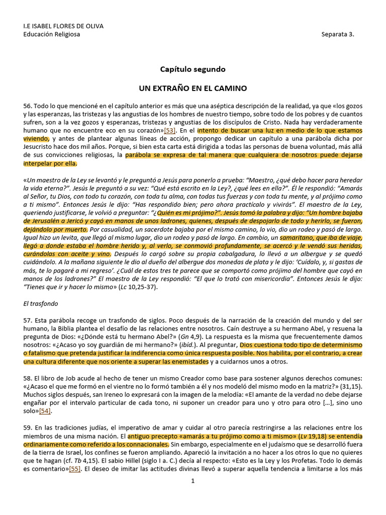 Separata 3 Segundo Capitulo | PDF | Jesús | Amor