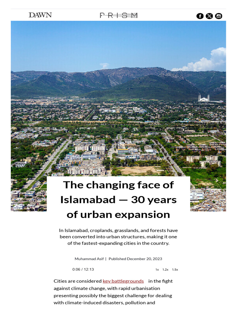 The Changing Face of Islamabad - 30 Years of Urban Expansion - Pakistan ...