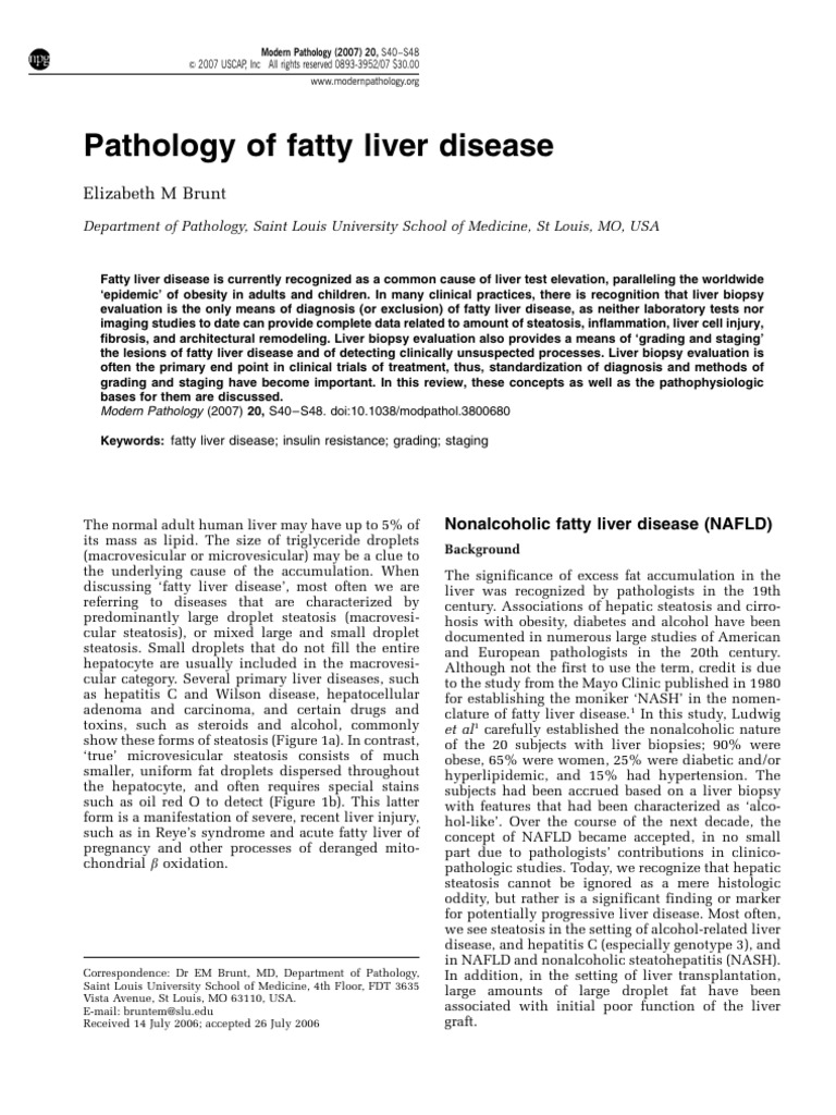 Pathology of Fatty Liver Disease | PDF | Cirrhosis | Hepatitis