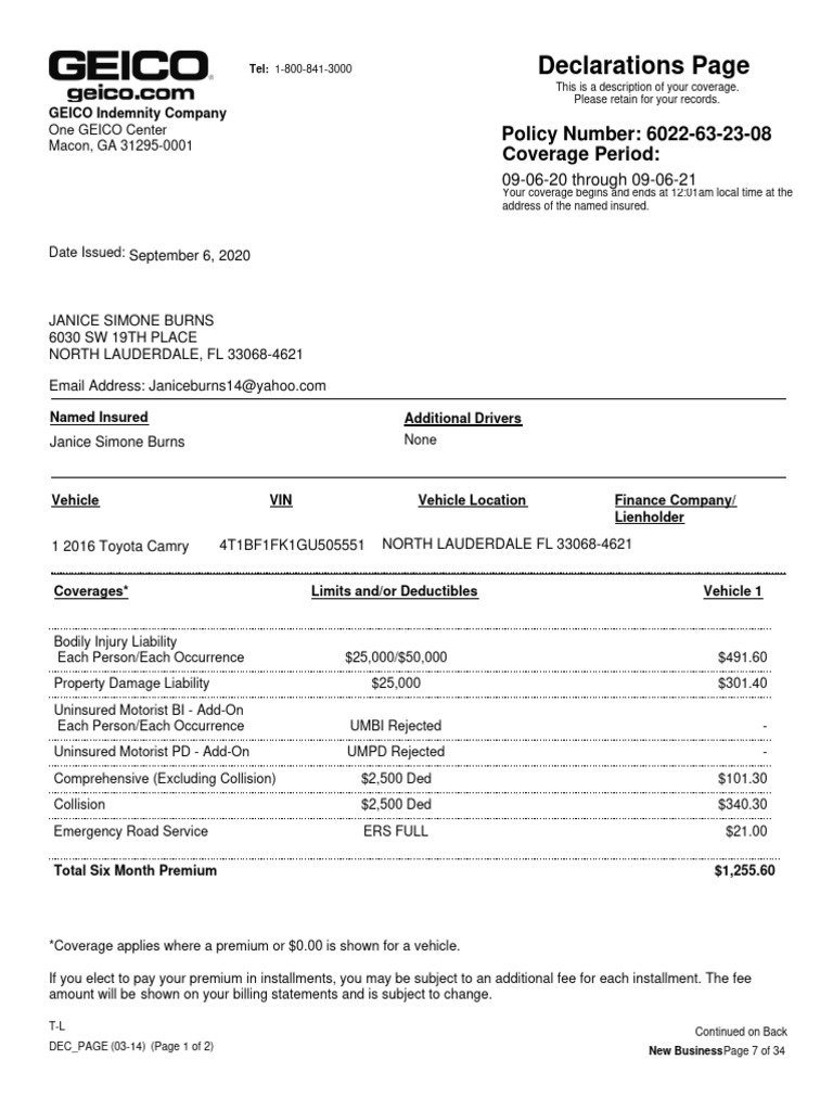 Janice Burns Declaration Full Coverage UPDATE | PDF | Insurance ...