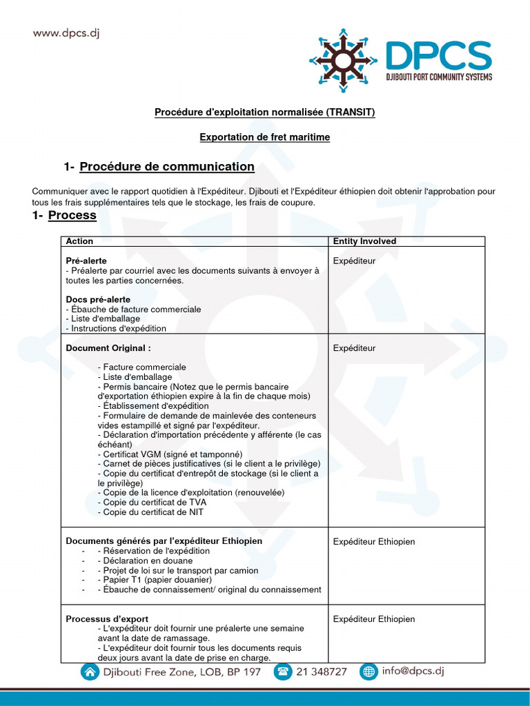 Procédure d'Exportation à Djibouti | PDF | Connaissement