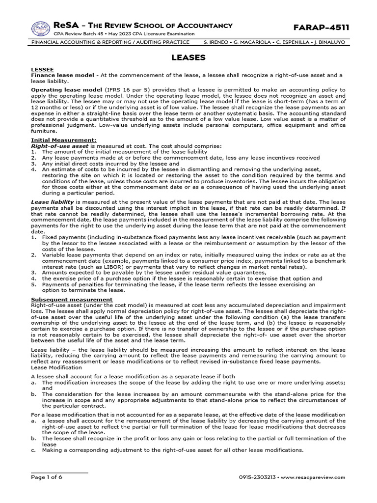 FARAP-4511 (Leases) | PDF | Lease | Option (Finance)