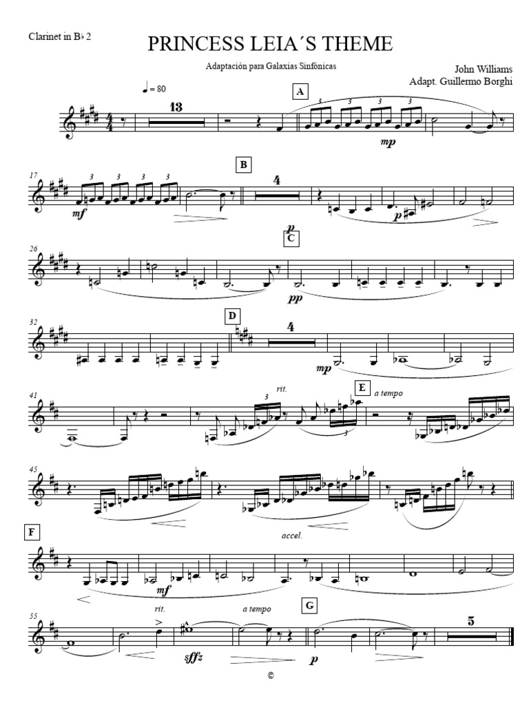 PRINCESS LEIA S THEME - Clarinet in BB 2 | PDF