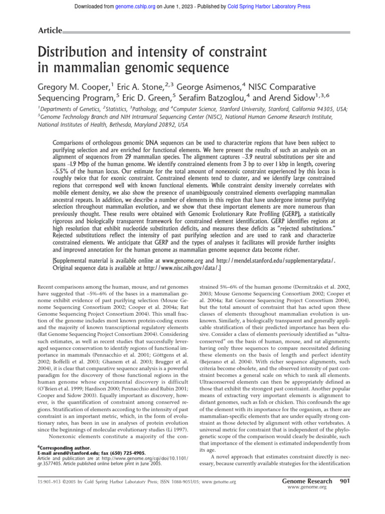 Cooper 2005 | PDF | Human Genome | Exon