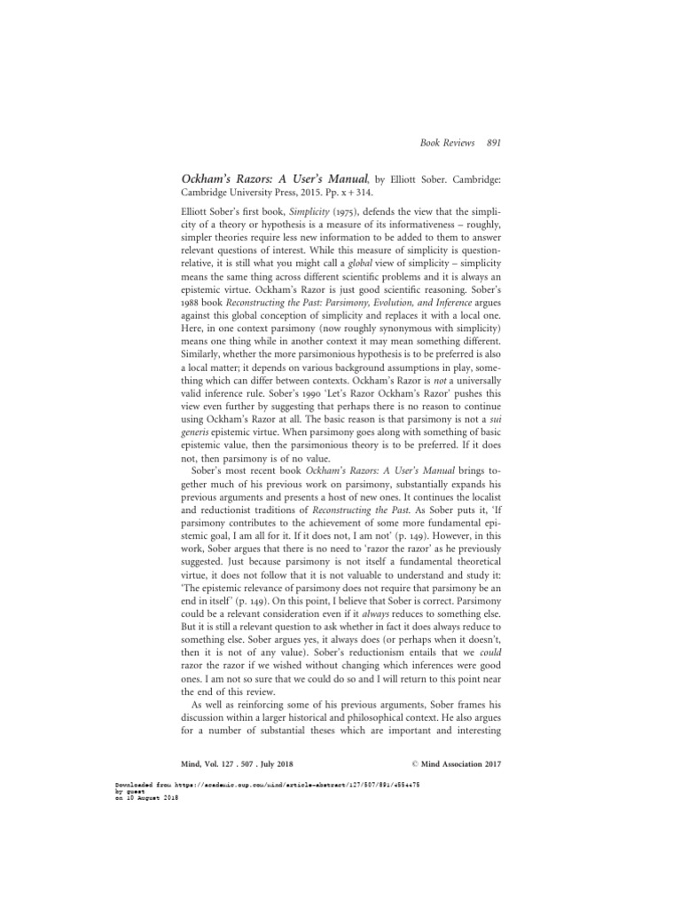 Philosophers: Ockham's Razor Insights | PDF | Occam's Razor | Evidence