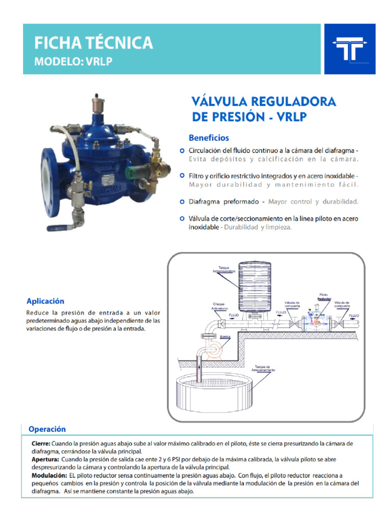 Ficha Tecnica Valvula Reguladora | PDF
