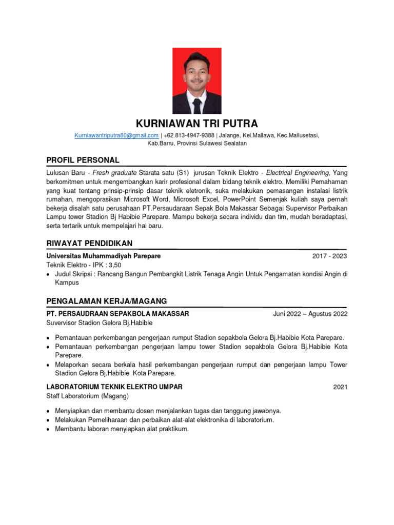 Kurniawan Tri Putra-CV | PDF
