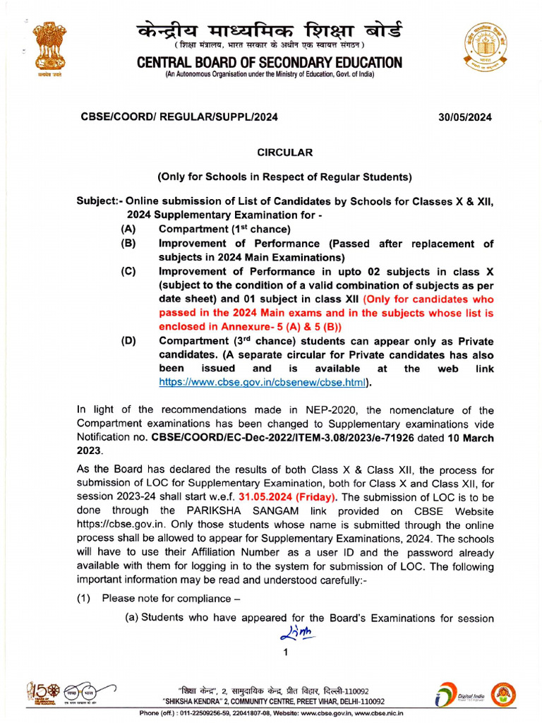 Submission Loc Schools Supplementary X Xii 31052024 | PDF
