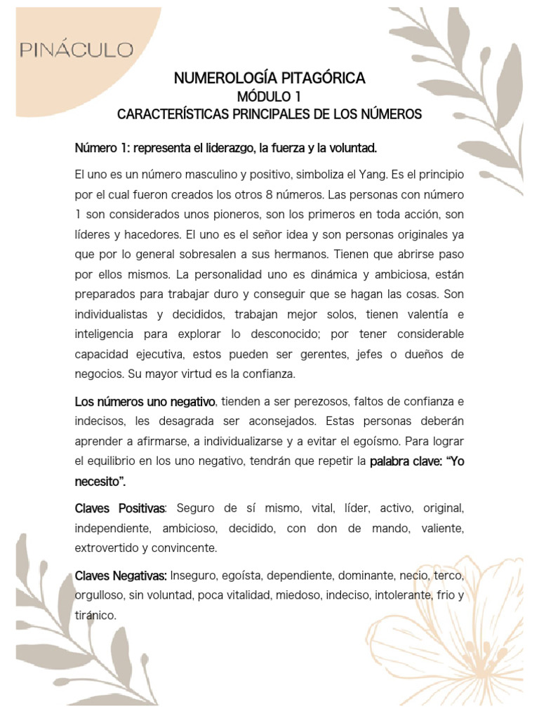 Numerología Del Pináculo Manual 1 | PDF | Amor | Las emociones