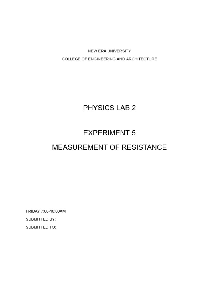 Phylab 2.5 | PDF | Resistor | Electrical Resistance And Conductance