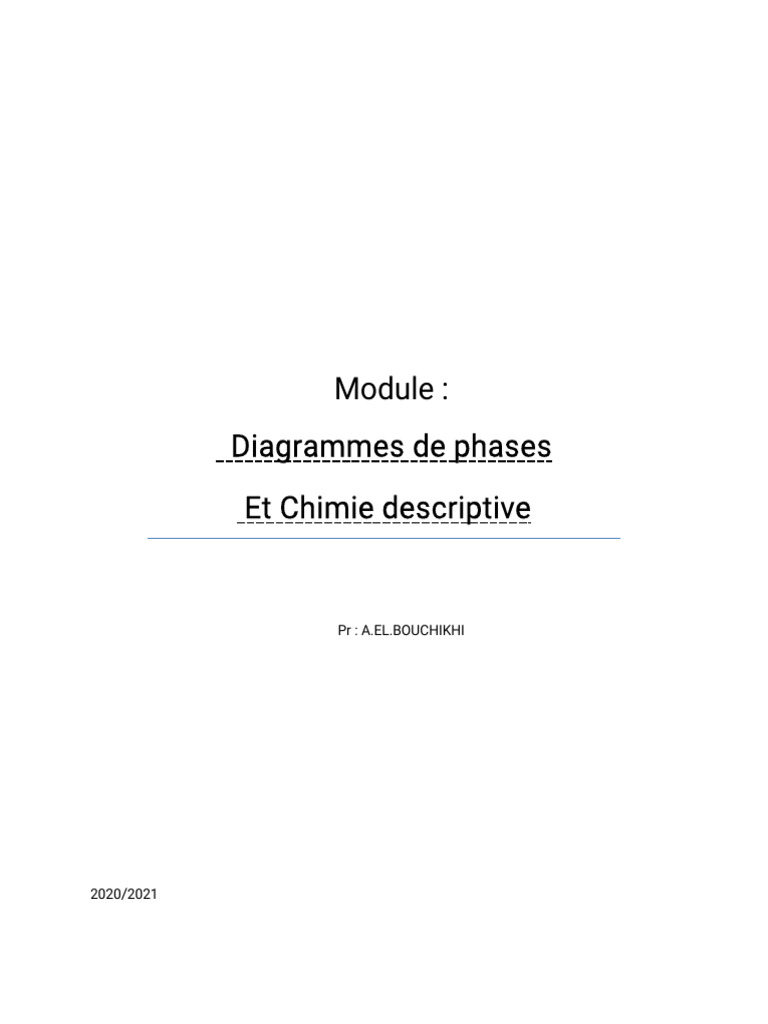 Diagrammes de Phase Et Chimie Descriptive 2 | PDF | Hydrure ...