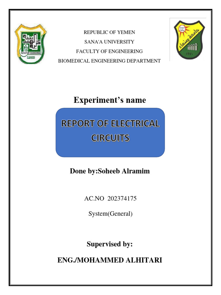 تقرير3 | PDF | Electrical Network | Voltage