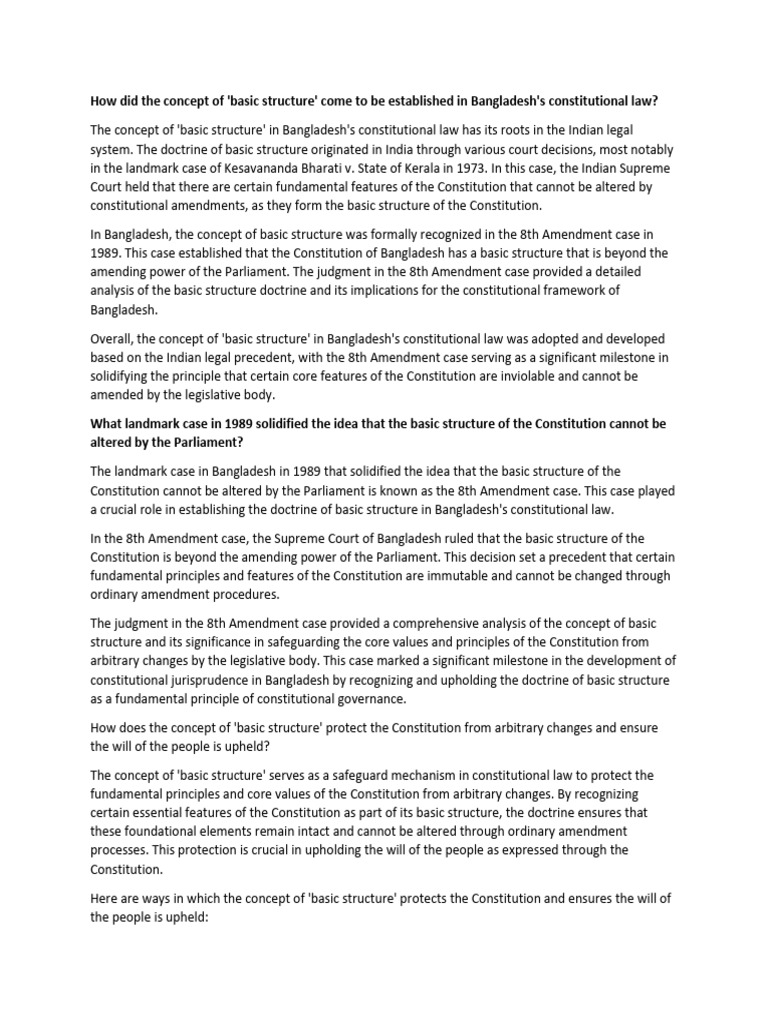 Basic Structure | PDF | Government | Constitutional Law