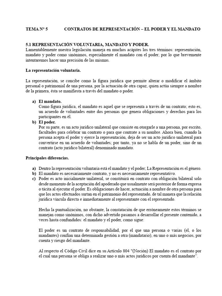 Poder y Mandato en Negocios Jurídicos | PDF | Ley común | Justicia