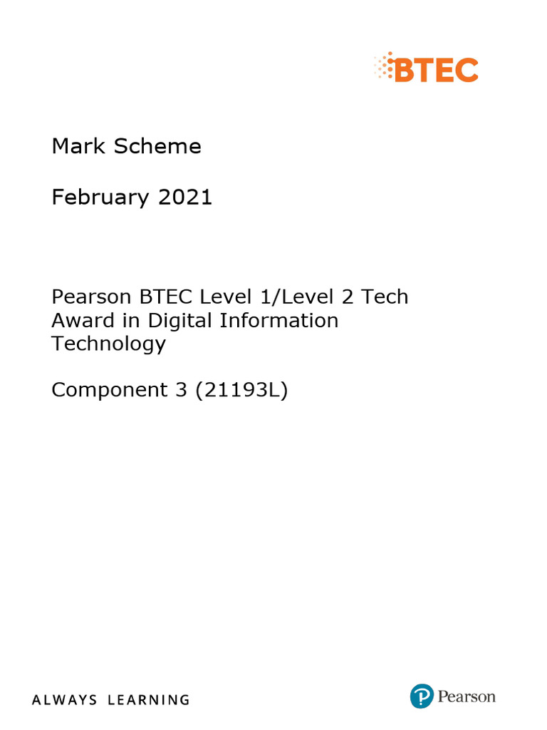 2021 Mark Scheme | PDF | Security | Computer Security