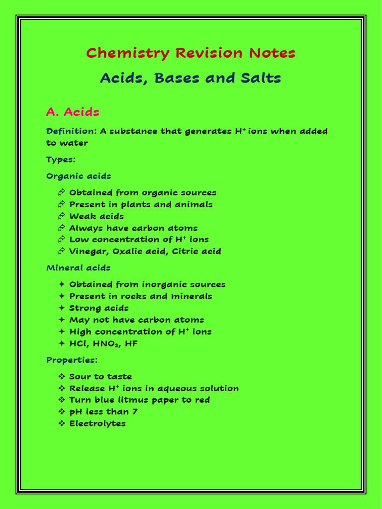 Acids, Bases and Salts | PDF | Acid | Hydroxide