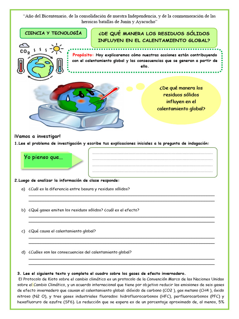 Ficha-Mart-Cyt-¿De Qué Manera Los Residuos Sólidos Influyen en El ...