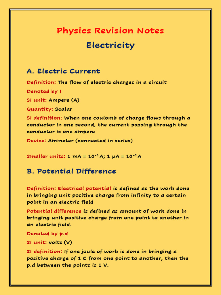 Electricity | PDF | Electric Current | Electrical Resistance And Conductance
