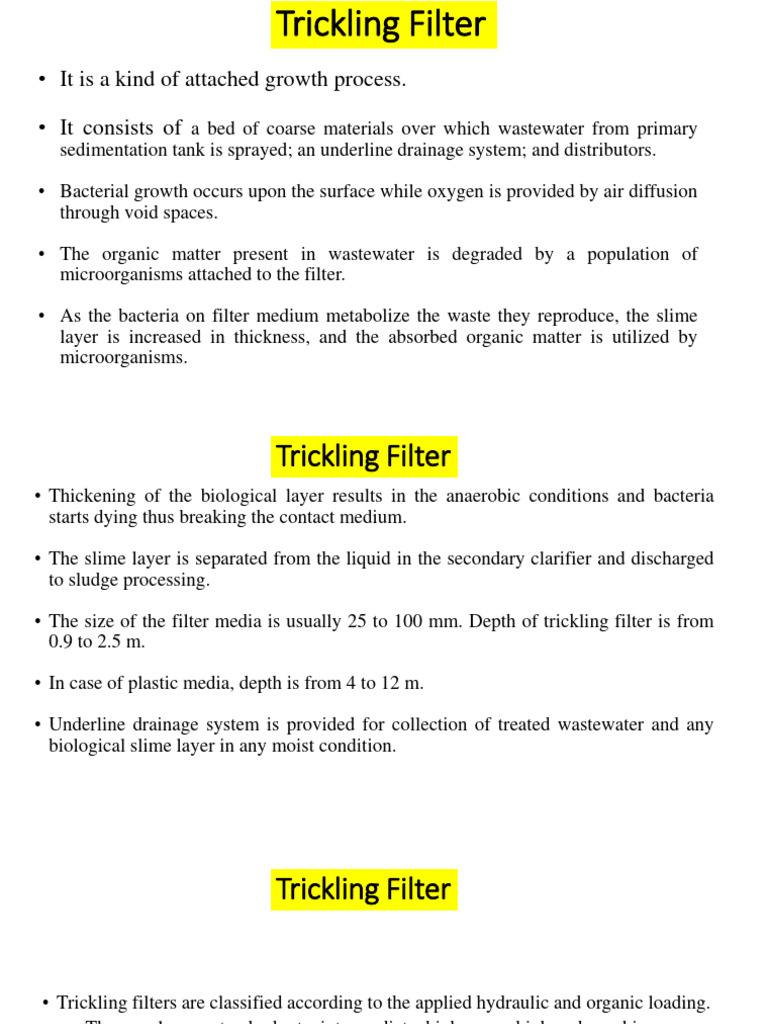 Trickling Filter Design Guide | PDF | Sewage Treatment | Environmental ...