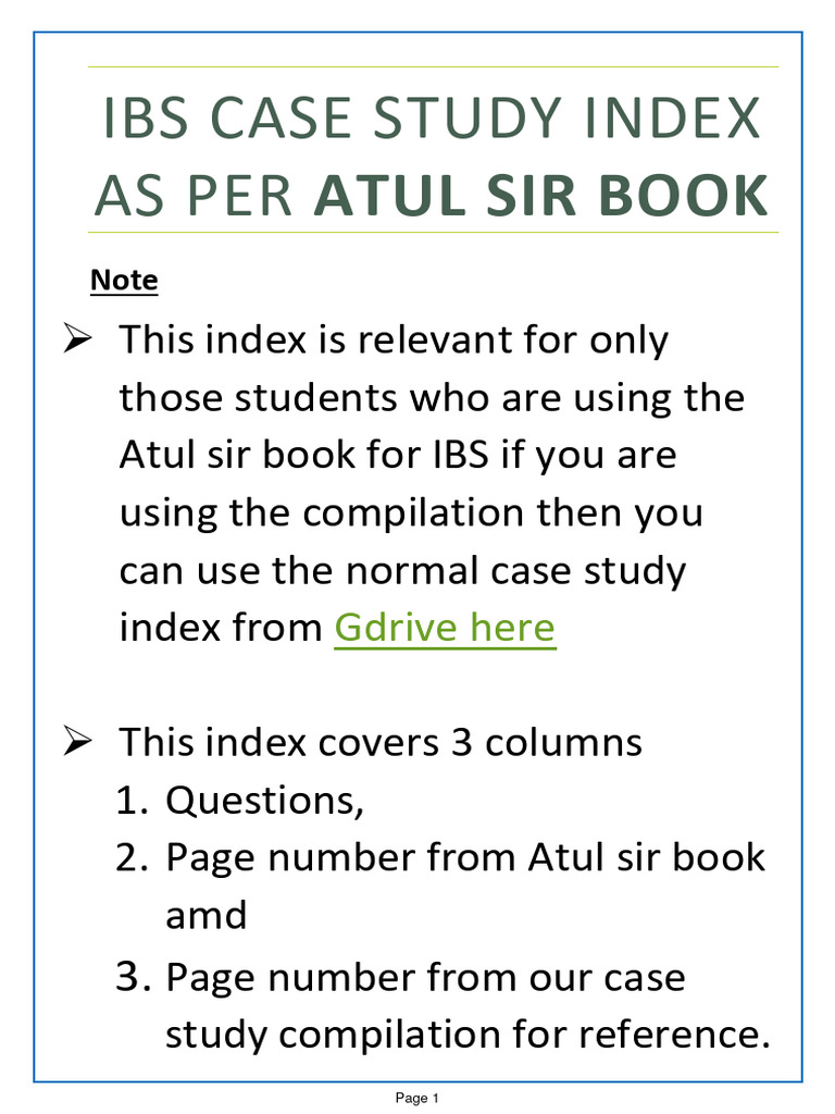 Paper6 IBS Case Study Index As Per Atul Sir Book | PDF | Book Value | Mergers And Acquisitions