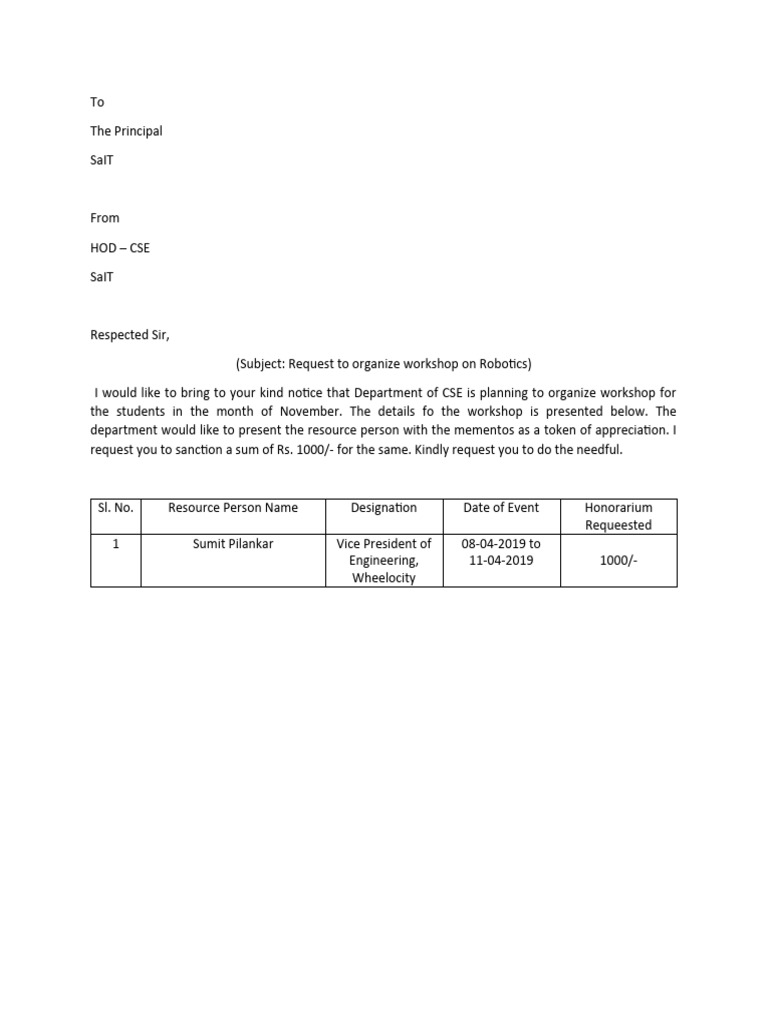 Request Letter Format | PDF