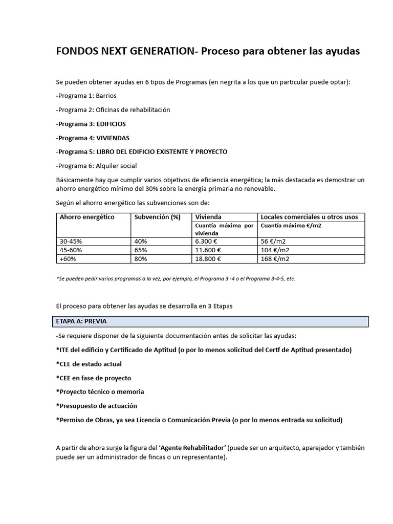 Guía para obtener ayudas Next Generation | PDF