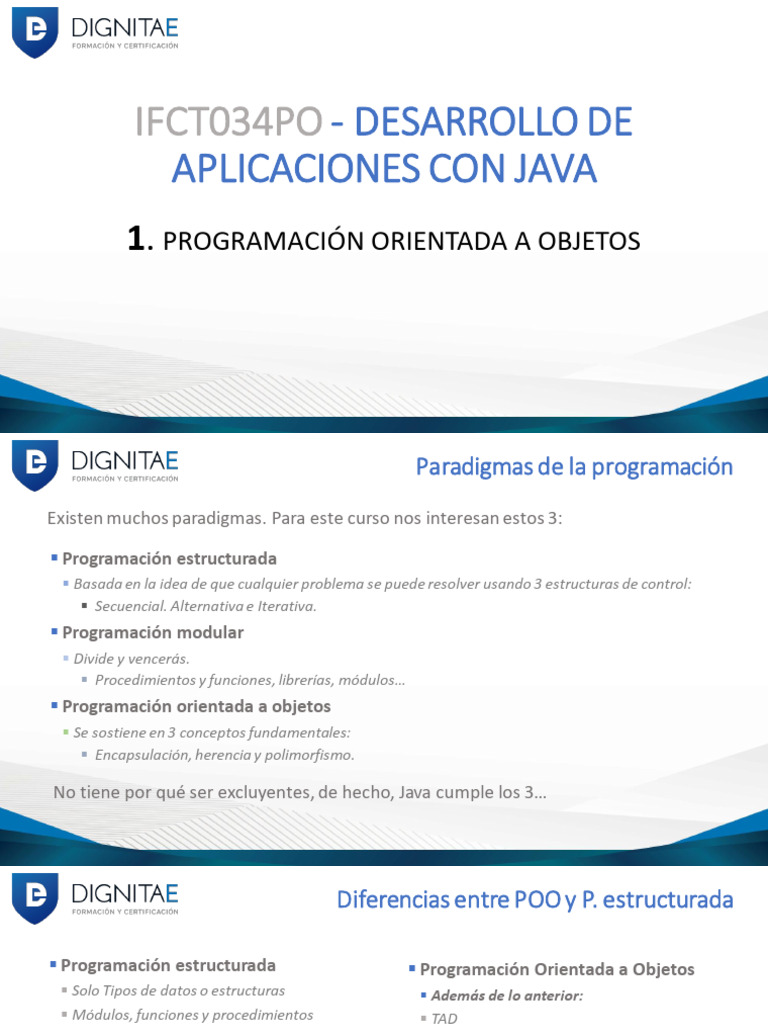 01 Programacion Orientada A Objetos Pdf Objeto Informática Herencia Programación
