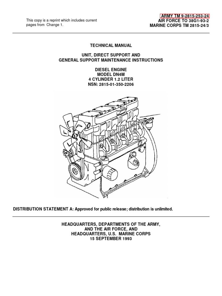 Maintenance Manual for DN4M Diesel Engine | PDF | Internal Combustion Engine | Piston