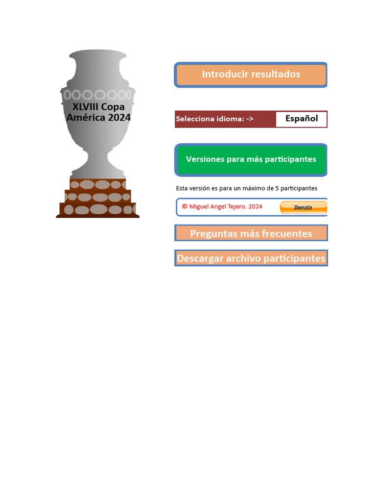 Calendario Copa América 2024 Excel | PDF | Microsoft Excel | Deportes