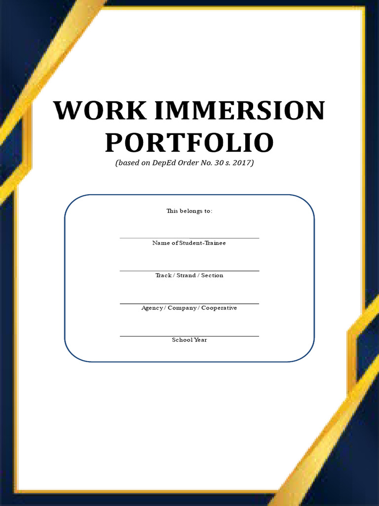 SHS Work Immersion Portfolio Guide | PDF | Job Interview