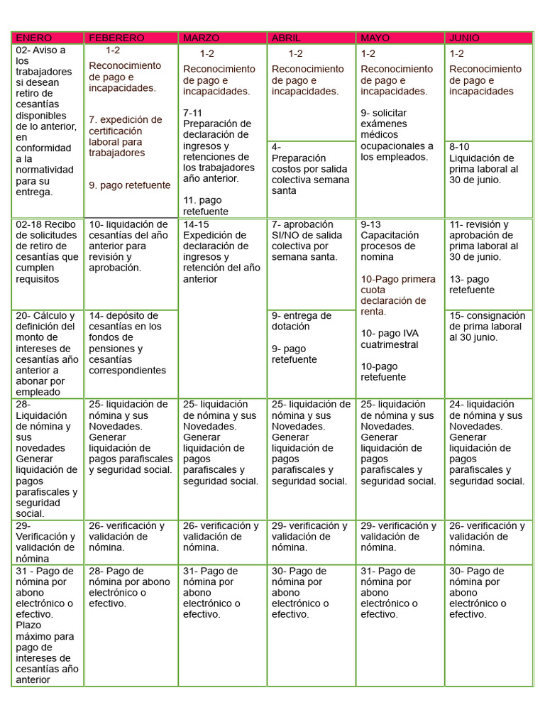 Programador de Obligaciones Anuales | PDF