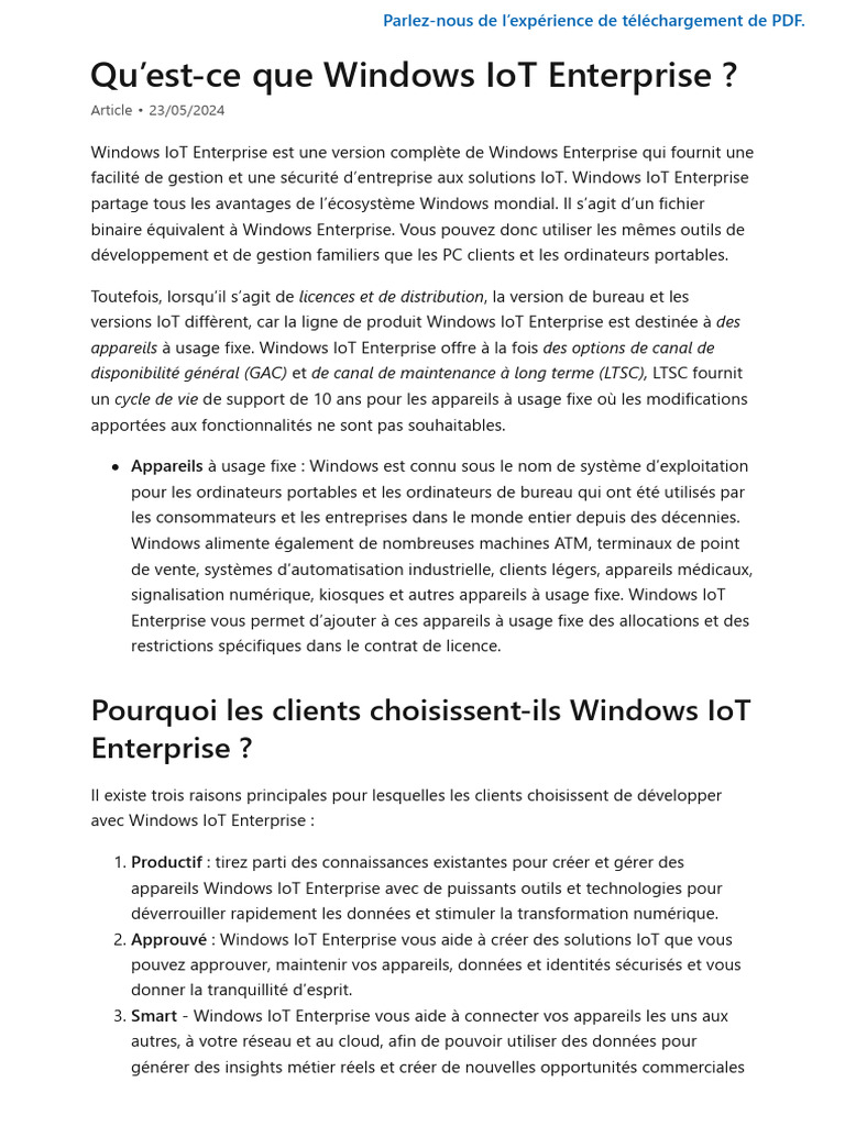 Windows IoT Enterprise : Guide et Avantages | PDF | Windows 10 ...