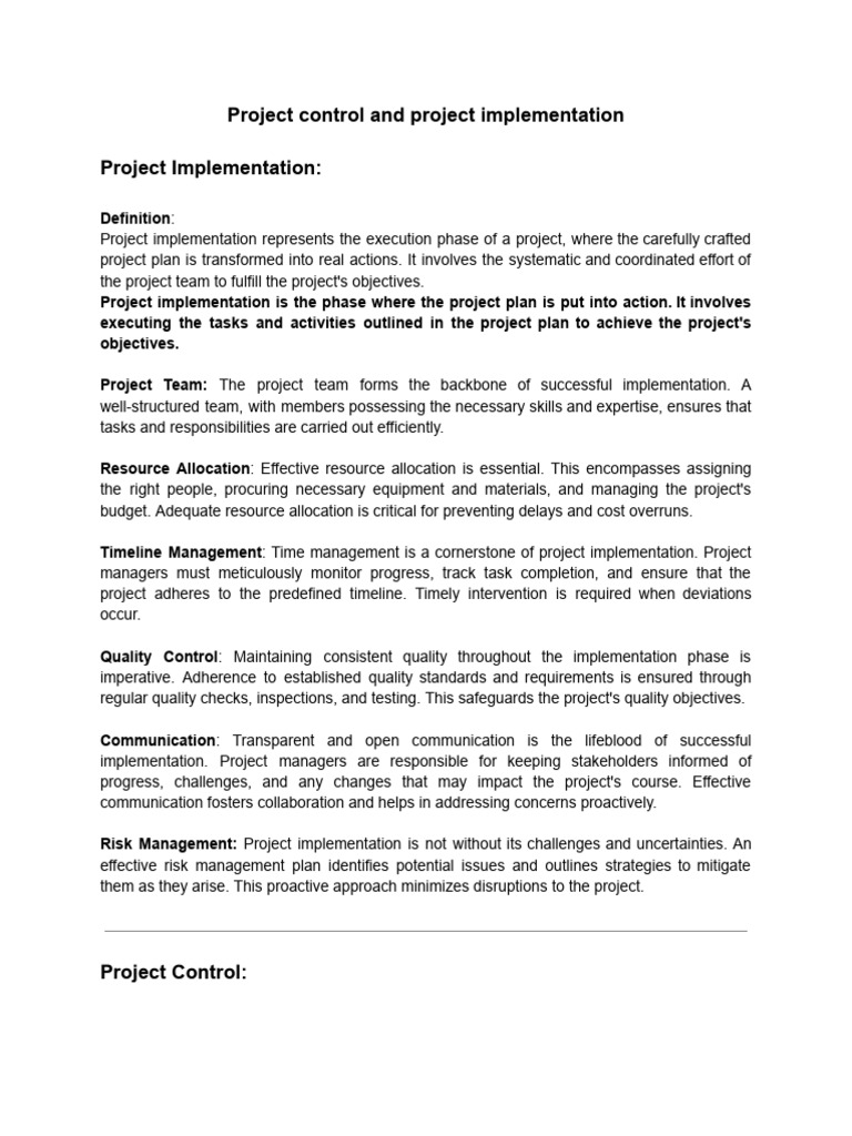 Project Control and Project Implementation | PDF | Risk | Performance Indicator