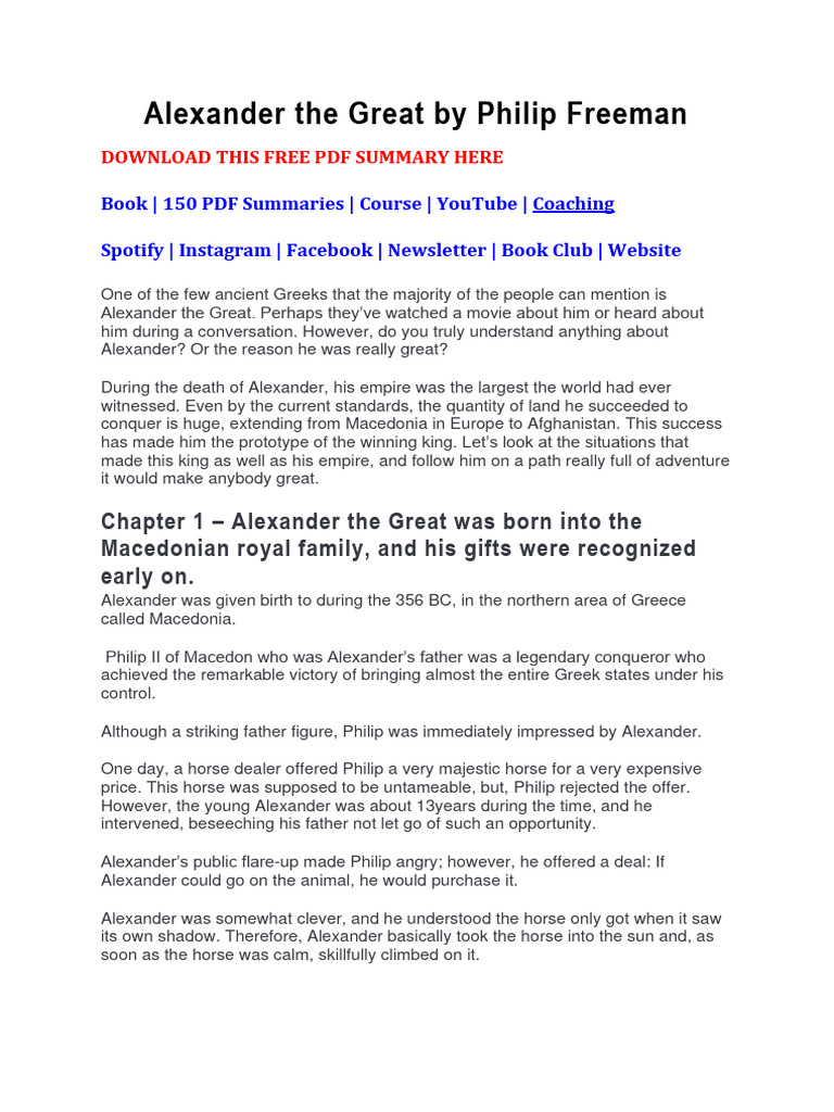 Alexander The Great by Philip Freeman | PDF | Alexander The Great ...