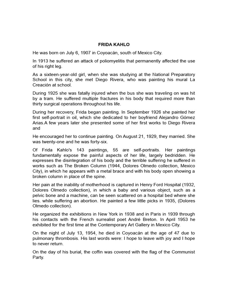 Frida Kahlo English | PDF