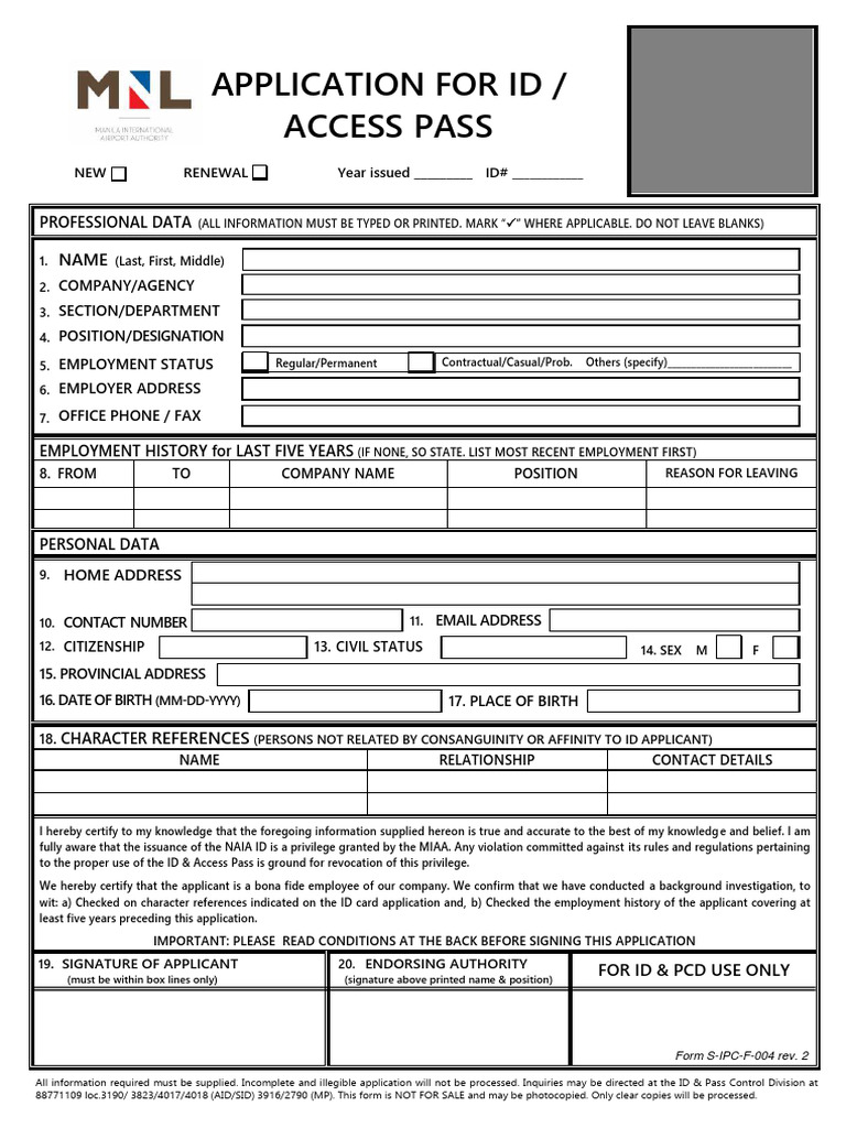 MIAA APPLICATION FORM New 1 | PDF | Background Check | Privacy