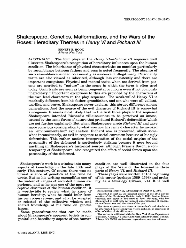 Hook 1987 | PDF | William Shakespeare | Wars Of The Roses