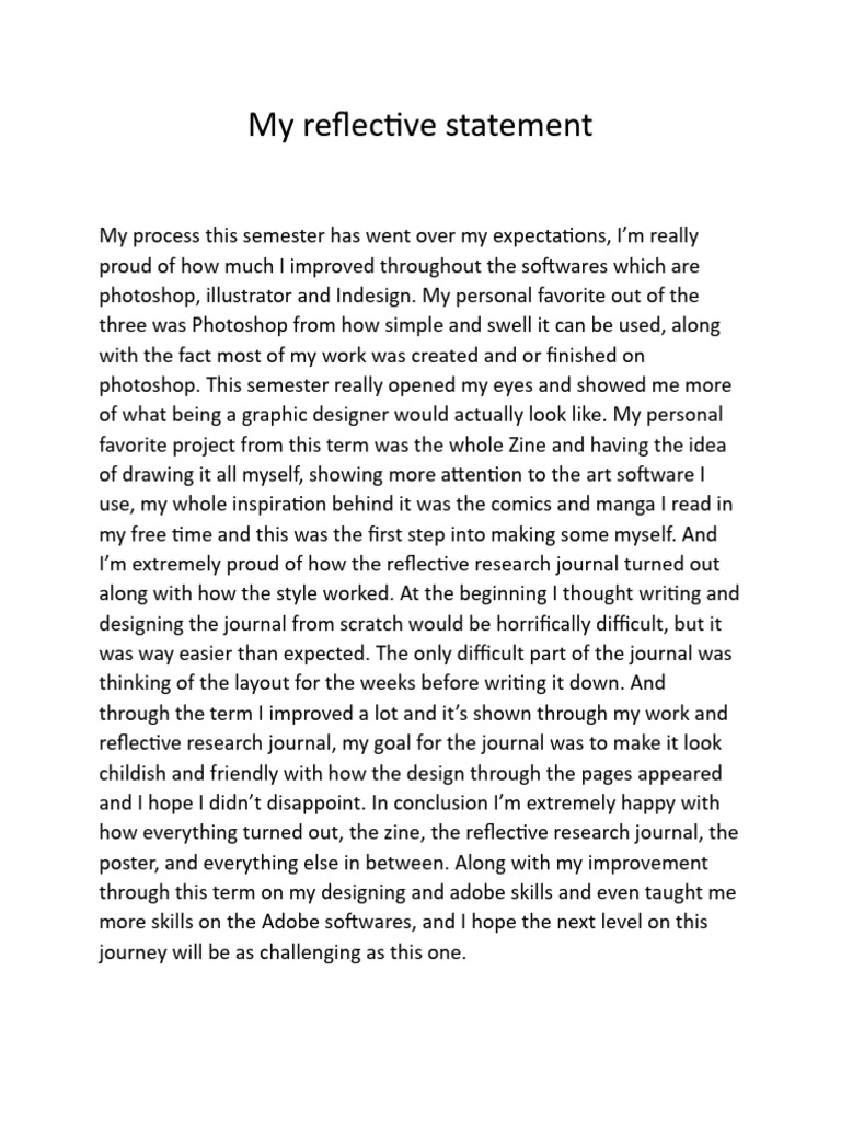 My Reflective Statement | PDF | Career & Growth