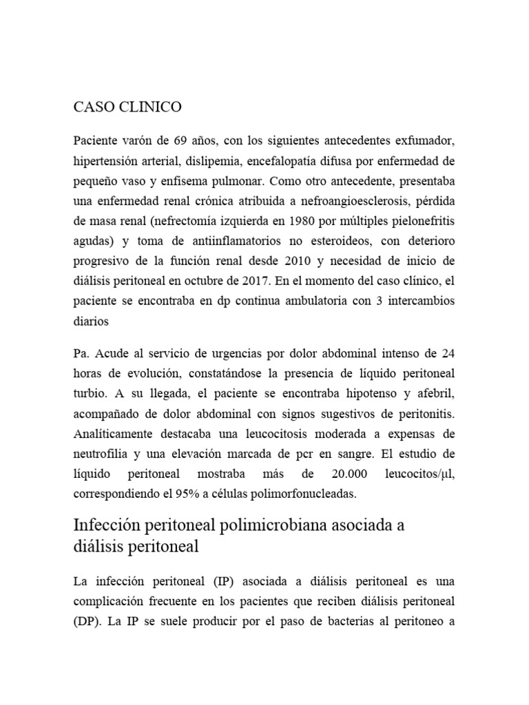Caso Clinico Nefrologia Marzo | PDF | Causas de la muerte | Medicina