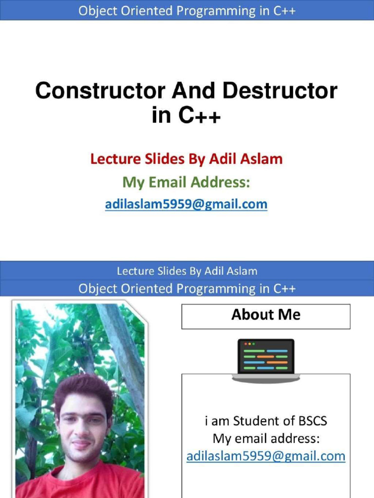 Constructor and Destructor | PDF